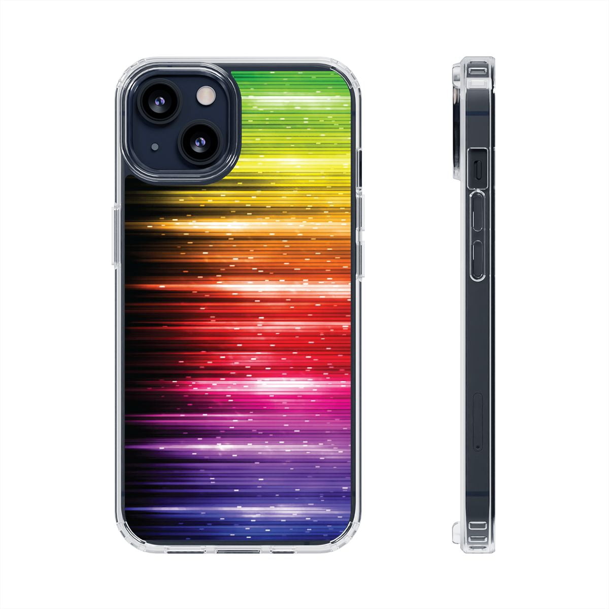 Clear Hybrid Shockproof Case for Apple iPhone 12 MINI - Vibrant Rainbow ...