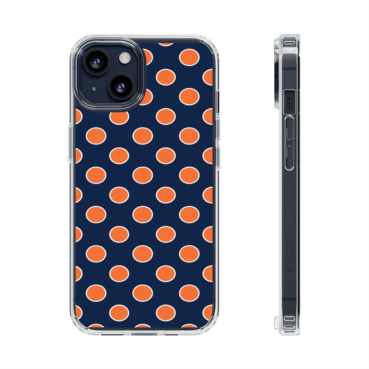 Clear Hybrid Shockproof Case for Apple iPhone 12 - Navy Orange White ...
