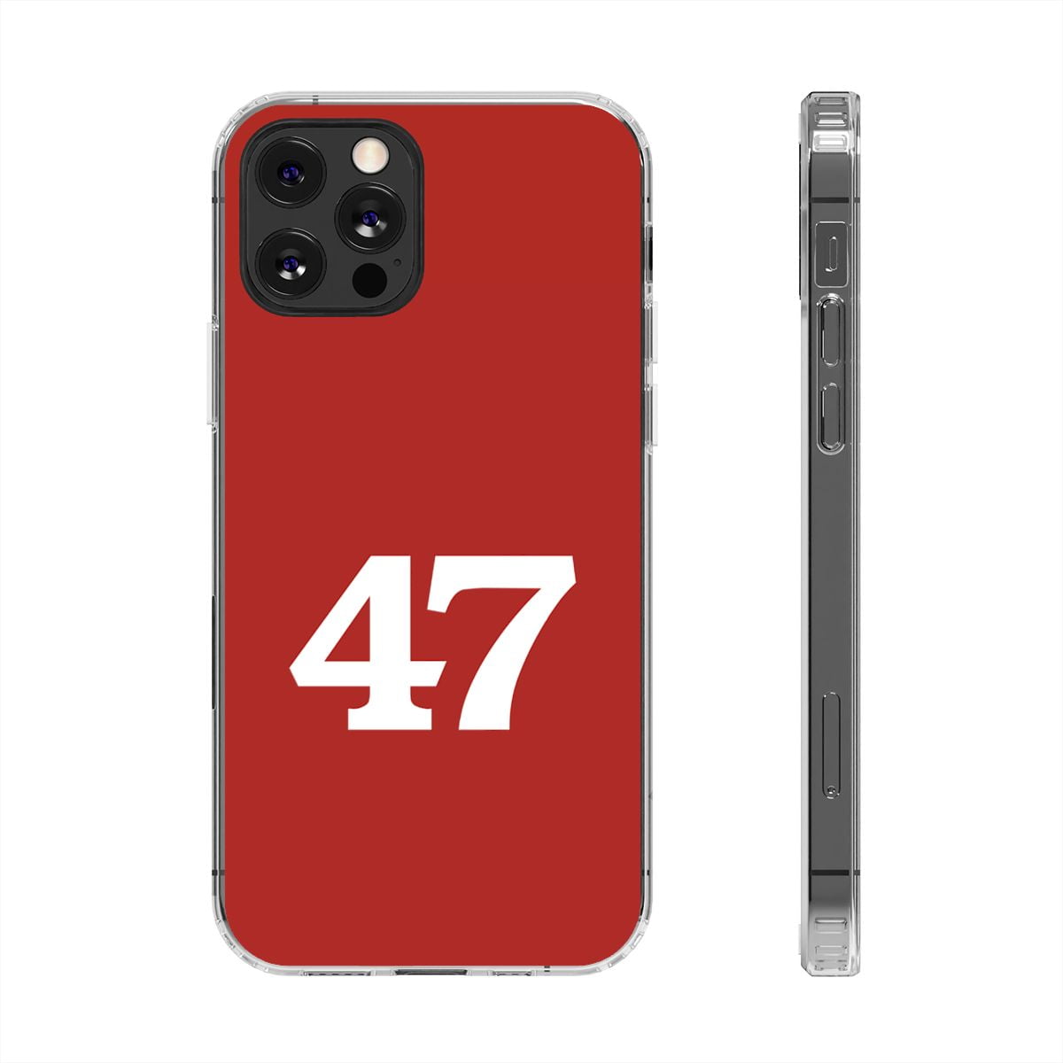 Clear Hybrid Shockproof Case for Apple iPhone 12 PRO - Red and White 47 ...