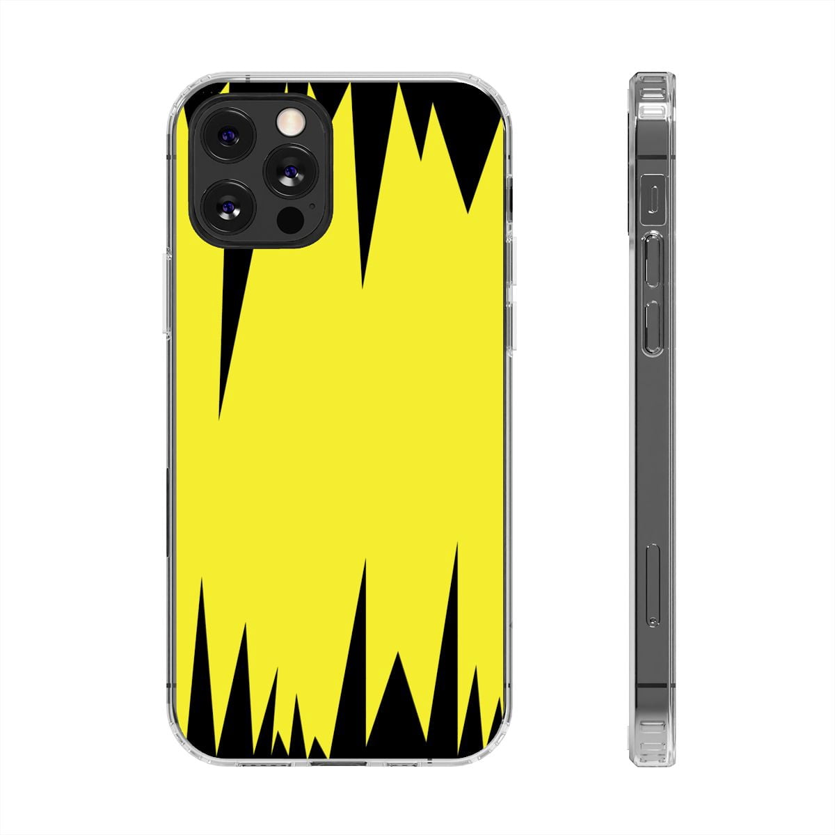 Clear Hybrid Shockproof Case for Apple iPhone 12 PRO - Spiky Yellow and ...