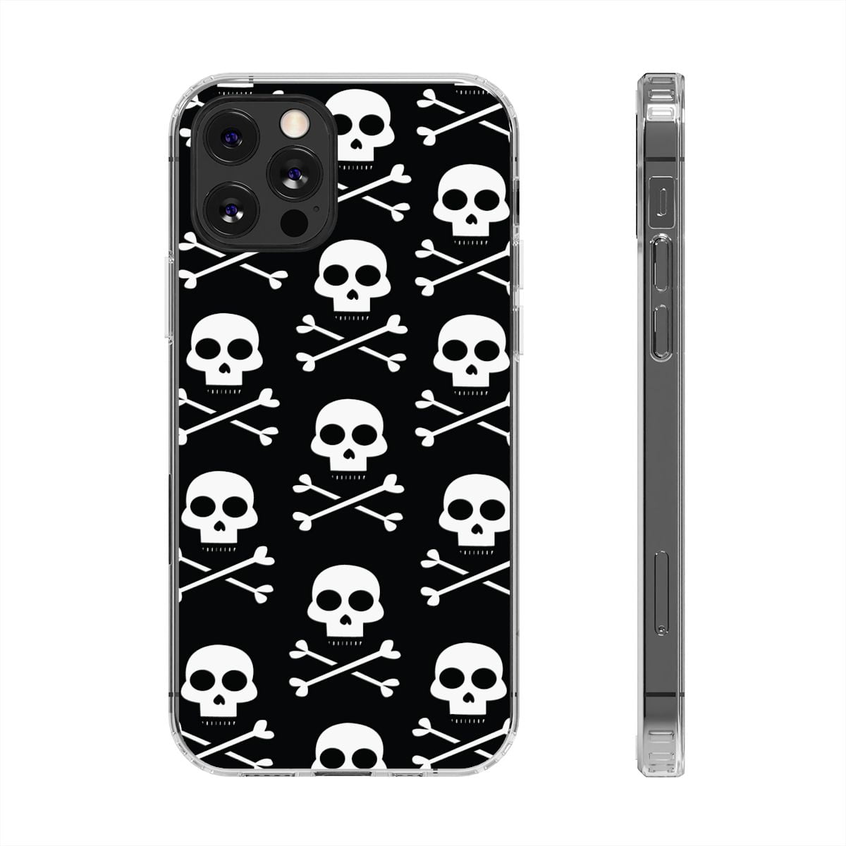 Clear Hybrid Shockproof Case for Apple iPhone 12 Pro MAX - Skull and ...