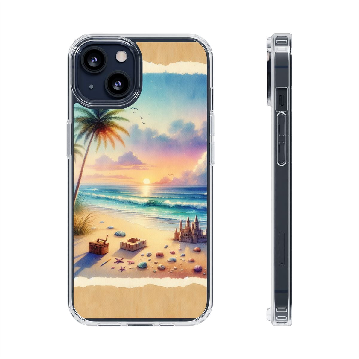 Clear Hybrid Shockproof Case for Apple iPhone 12 - Seaside Serenity ...