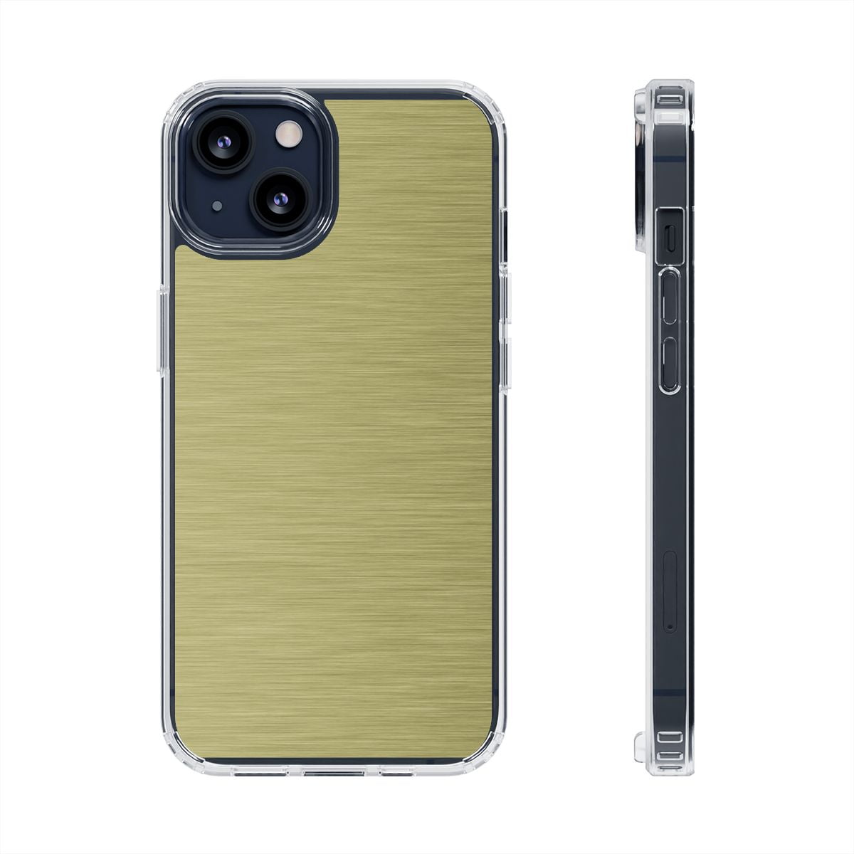 Clear Hybrid Shockproof Case for Apple iPhone 12 - Yellow Brushed ...