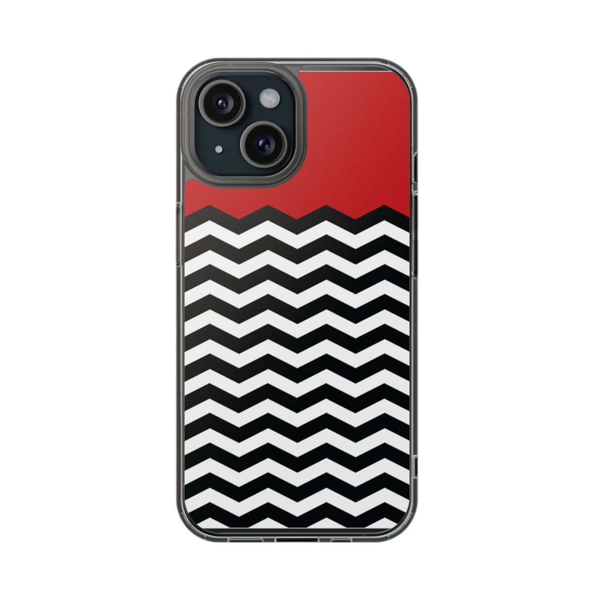 Clear Hybrid Shockproof Case for Apple iPhone 13 - Bold Black White Red ...