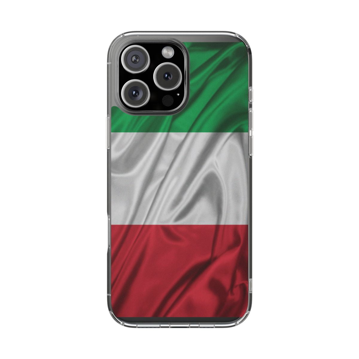 Clear Hybrid Shockproof Case for Apple iPhone 13 Pro MAX - Italy Flag Waving Green White Red ...