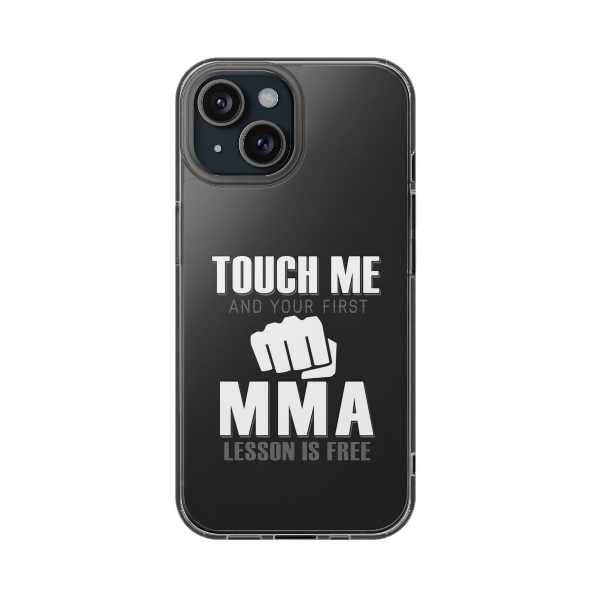 Clear Hybrid Shockproof Case for Apple iPhone 14 - Touch Me First MMA Lesson Free - Walmart.com