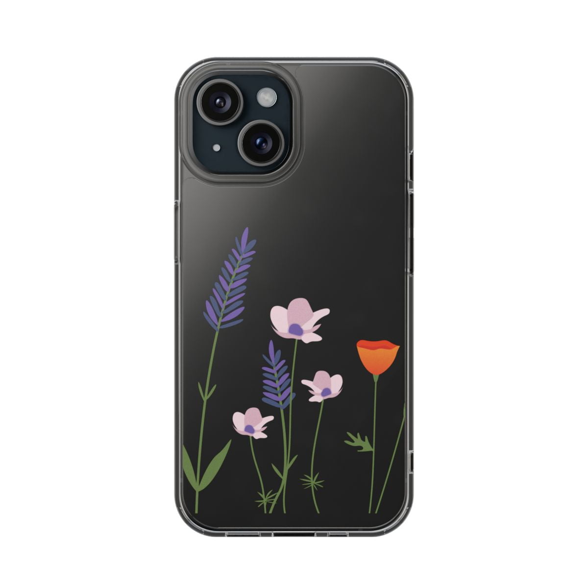 Clear Hybrid Shockproof Case for Apple iPhone 14 - Wildflower Serenity ...