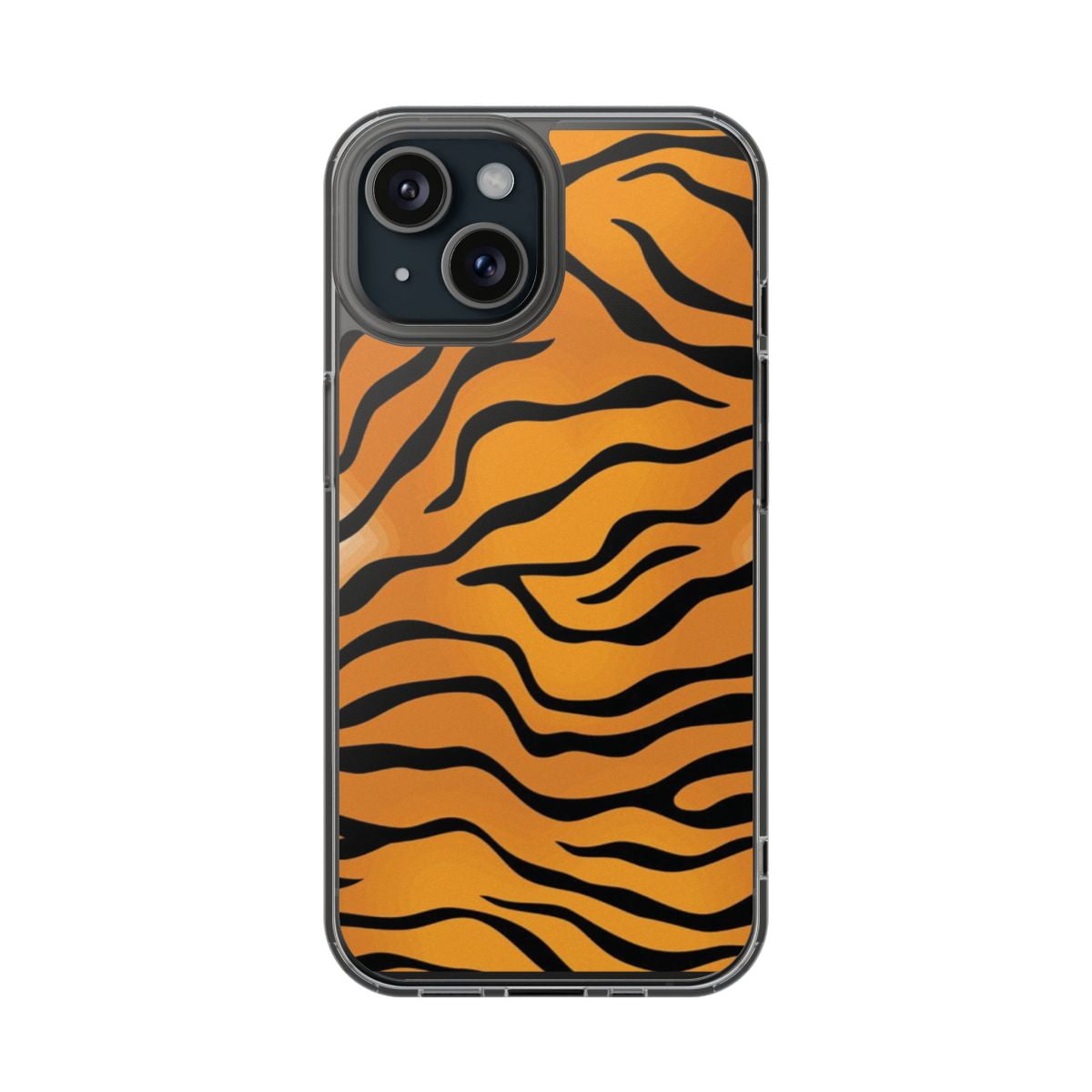 Clear Hybrid Shockproof Case for Apple iPhone 15 - Bold Orange Tiger ...
