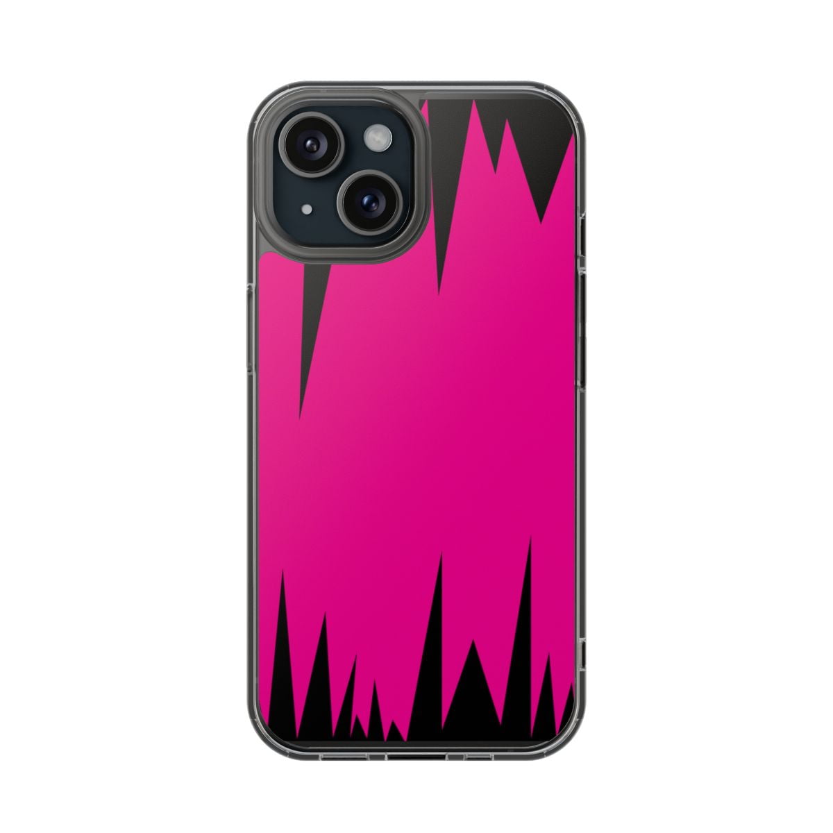 Clear Hybrid Shockproof Case for Apple iPhone 15 - Neon Pink and Black ...