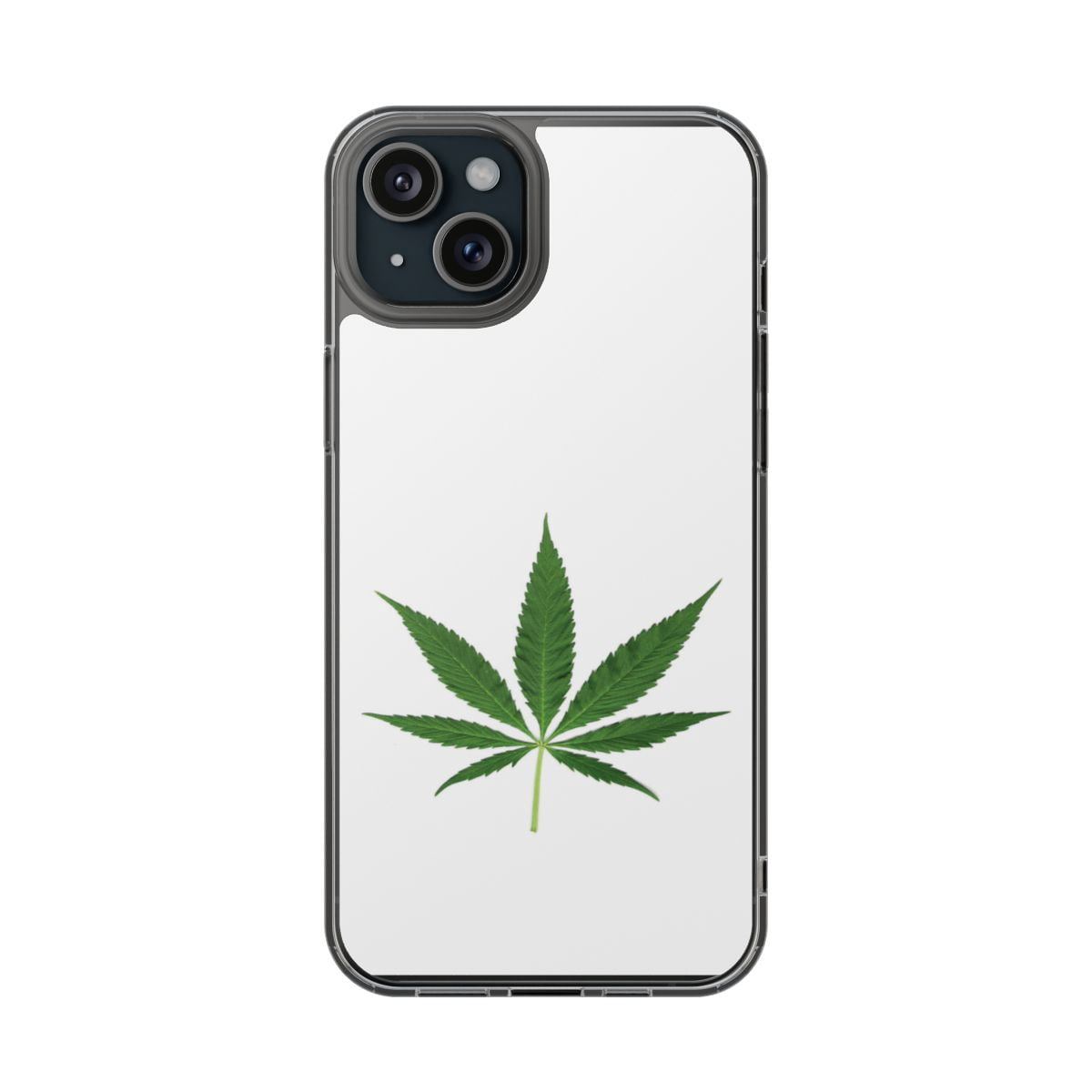 Clear Hybrid Shockproof Case for Apple iPhone 15 PLUS - Marijuana Leaf ...