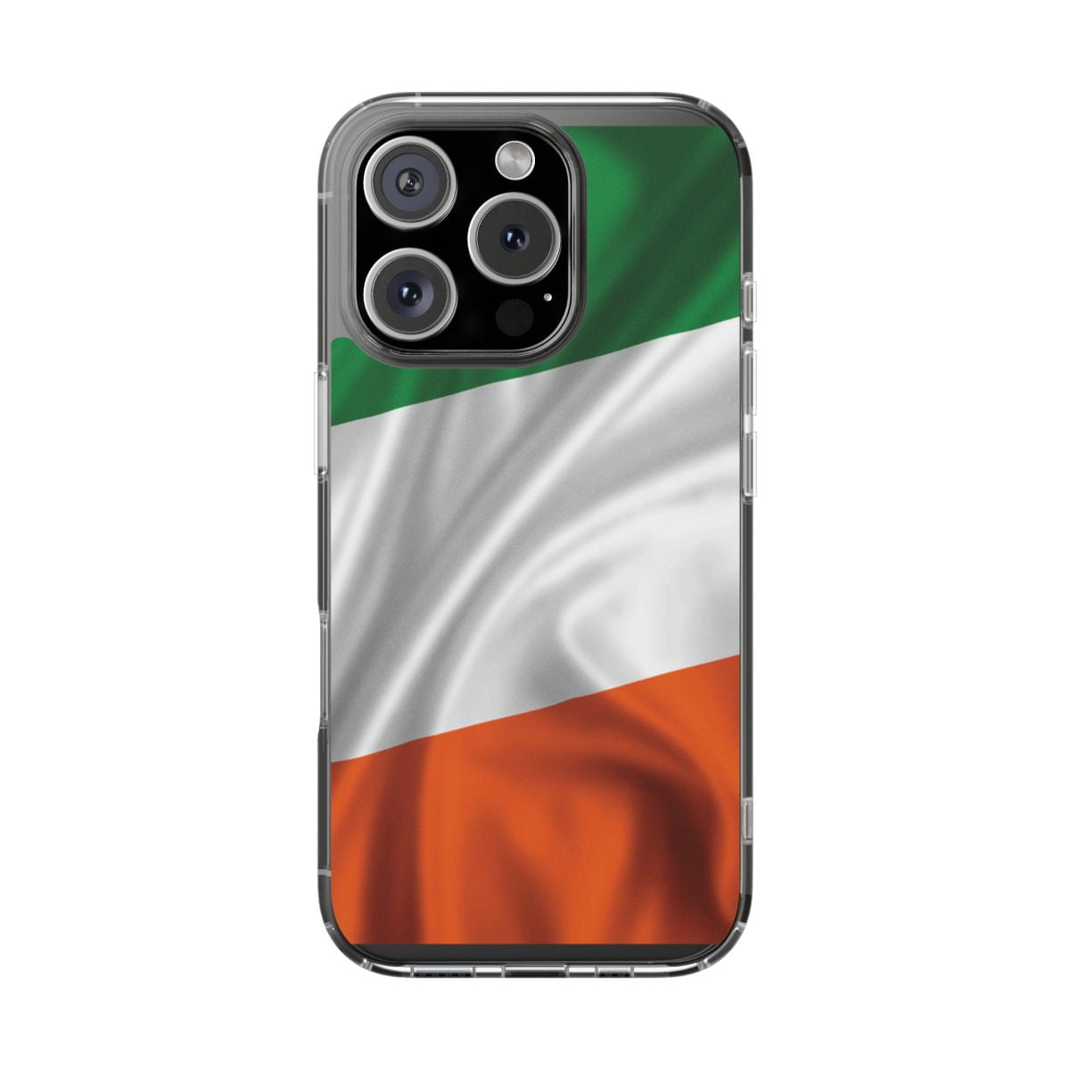 Clear Hybrid Shockproof Case for Apple iPhone 15 PRO - Irish Flag Waving Vividly in Motion ...