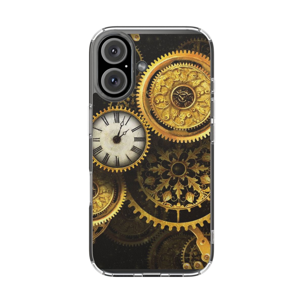 Clear Hybrid Shockproof Case for Apple iPhone 16 - Intricate Gold ...