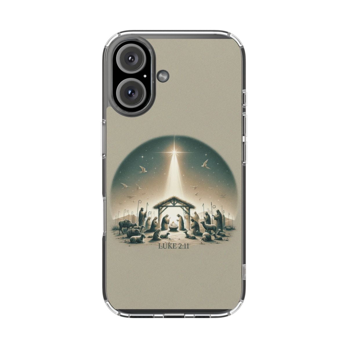 Clear Hybrid Shockproof Case for Apple iPhone 16 - Nativity Scene ...