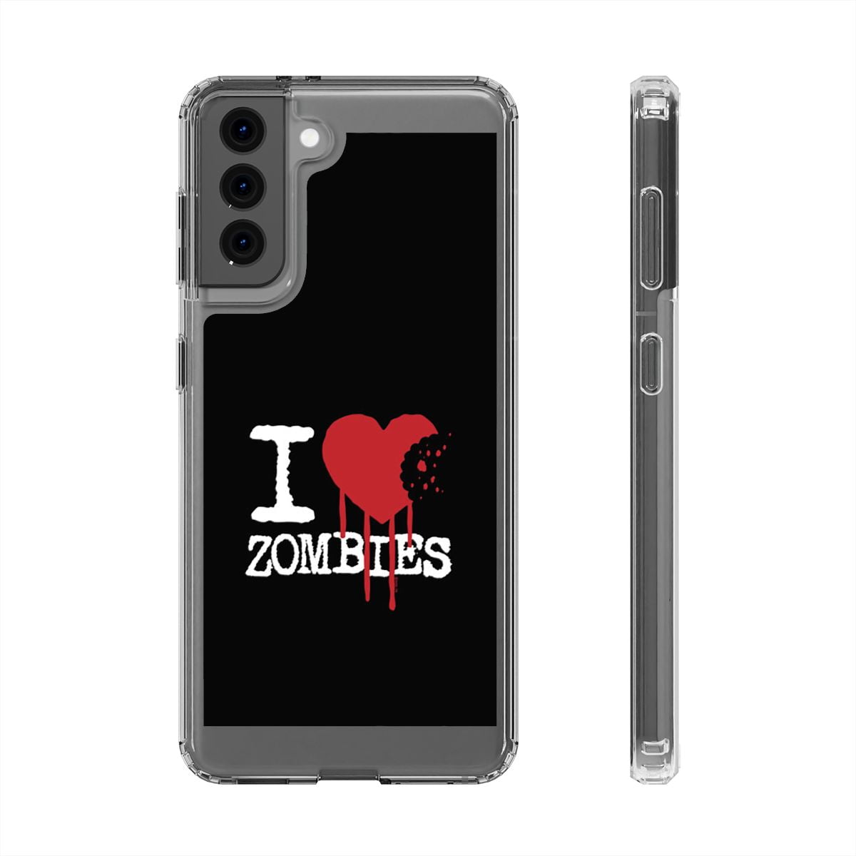 Clear Hybrid Shockproof Case for Samsung Galaxy S21 - I Heart Zombies ...