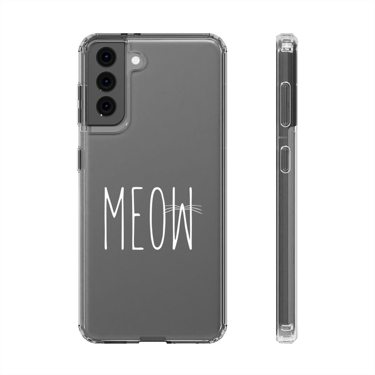 Clear Hybrid Shockproof Case for Samsung Galaxy S21 - Meow with ...
