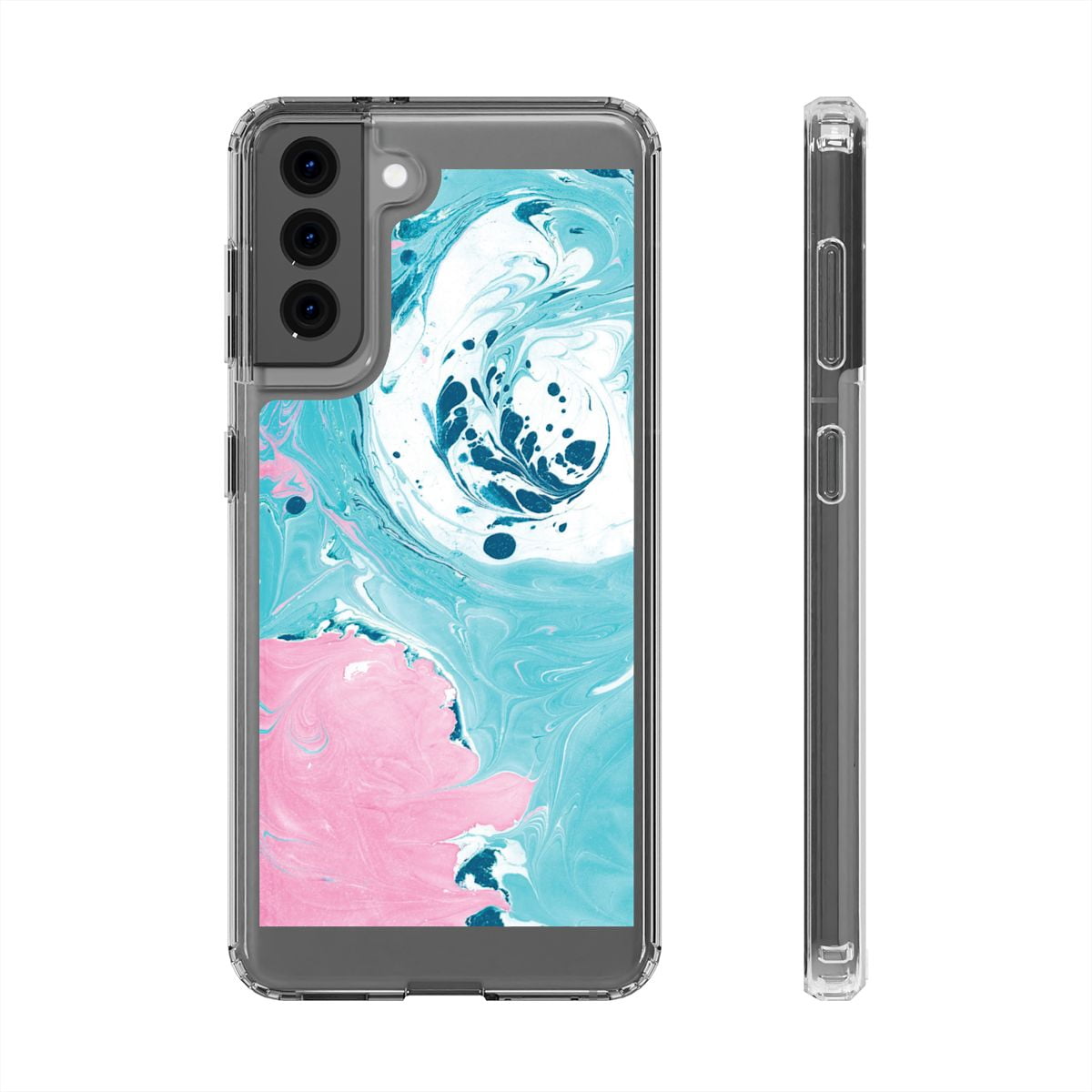 Clear Hybrid Shockproof Case for Samsung Galaxy S21 PLUS - Blue Pink ...