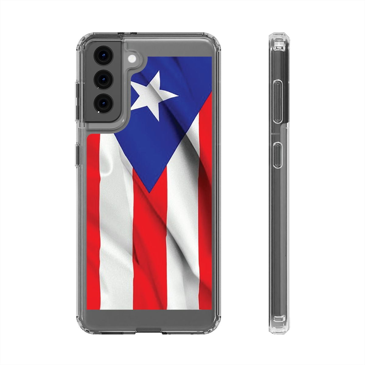 Clear Hybrid Shockproof Case for Samsung Galaxy S21 - Puerto Rico Flag ...