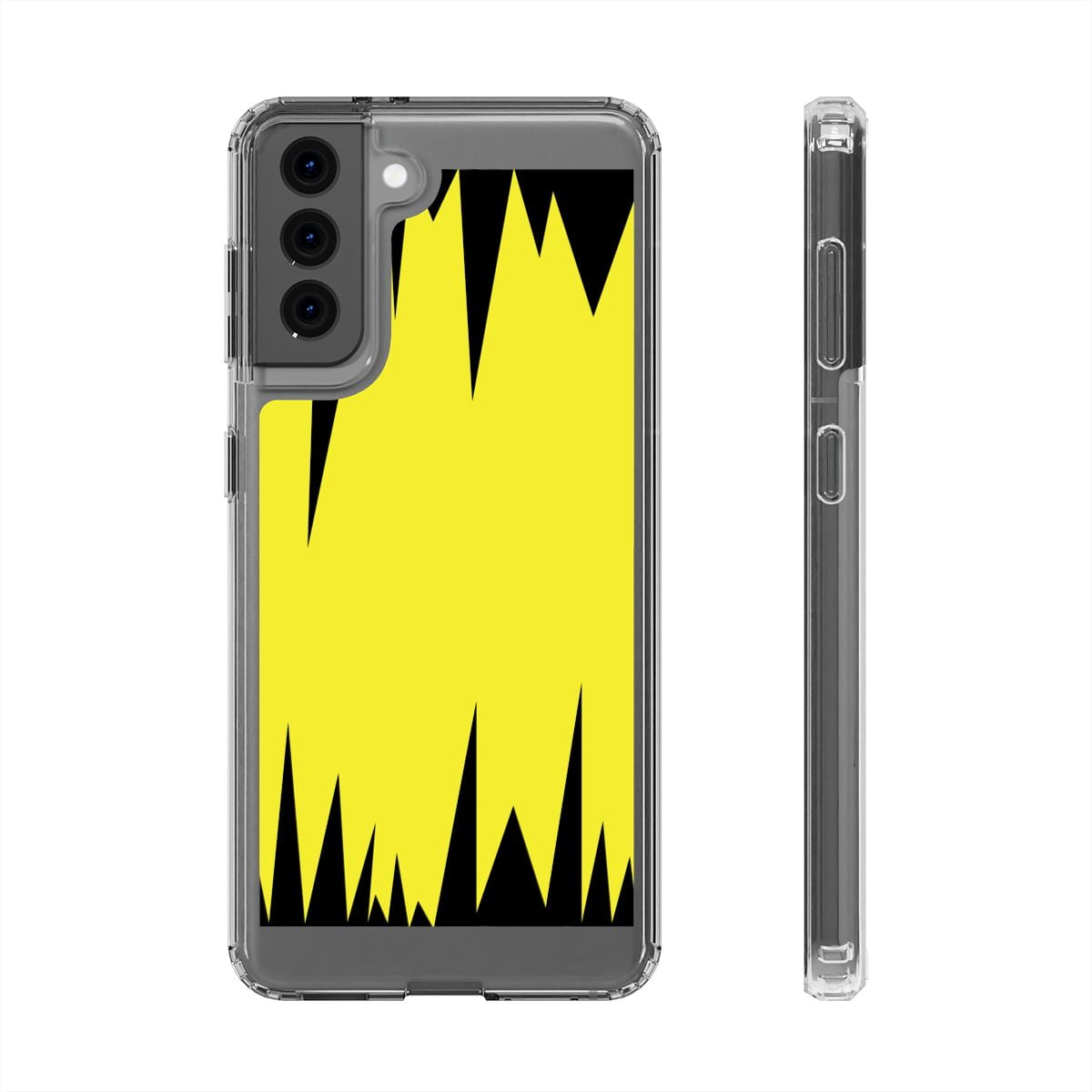 Clear Hybrid Shockproof Case for Samsung Galaxy S21 - Spiky Yellow and ...