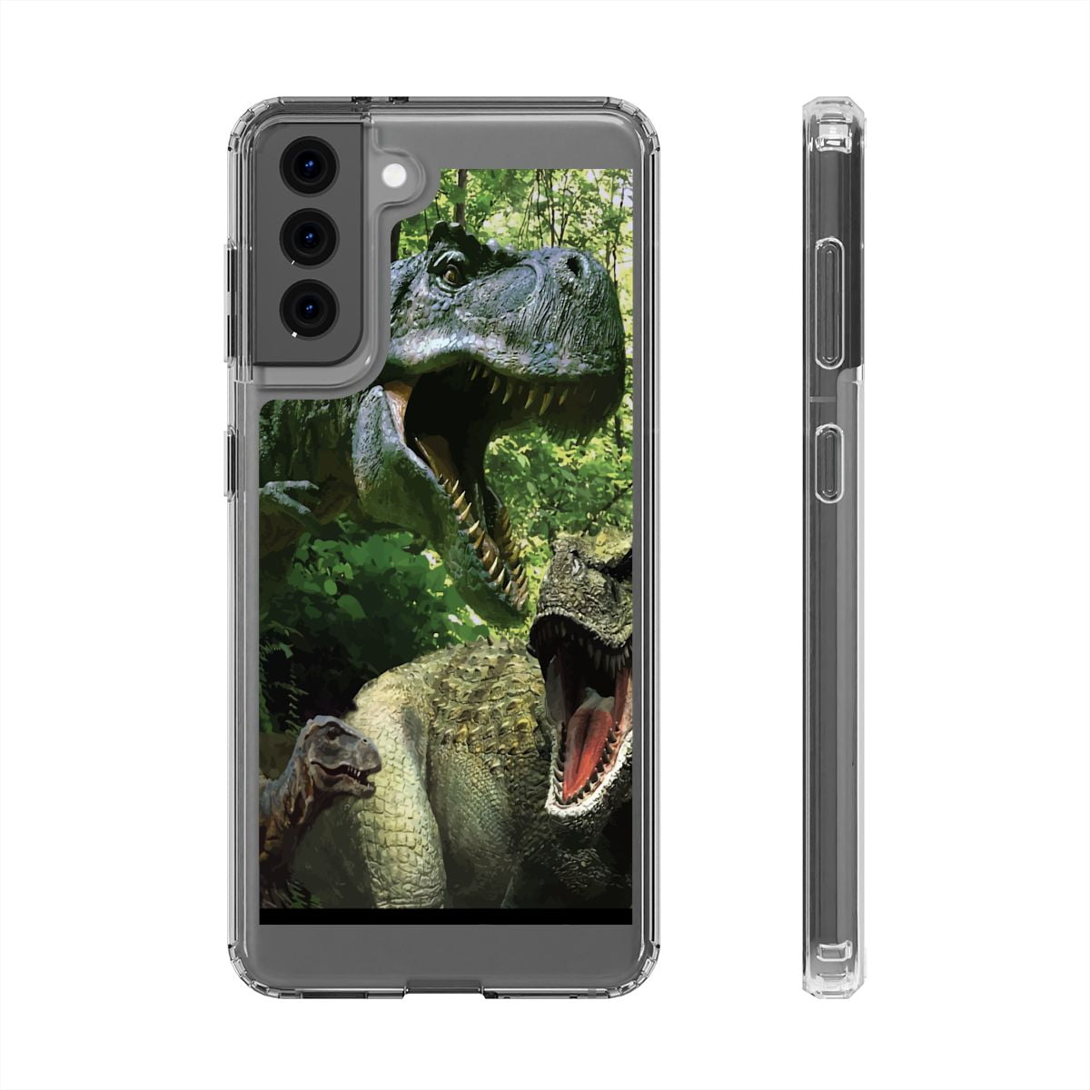 Clear Hybrid Shockproof Case for Samsung Galaxy S21 - T-Rex and Raptor ...