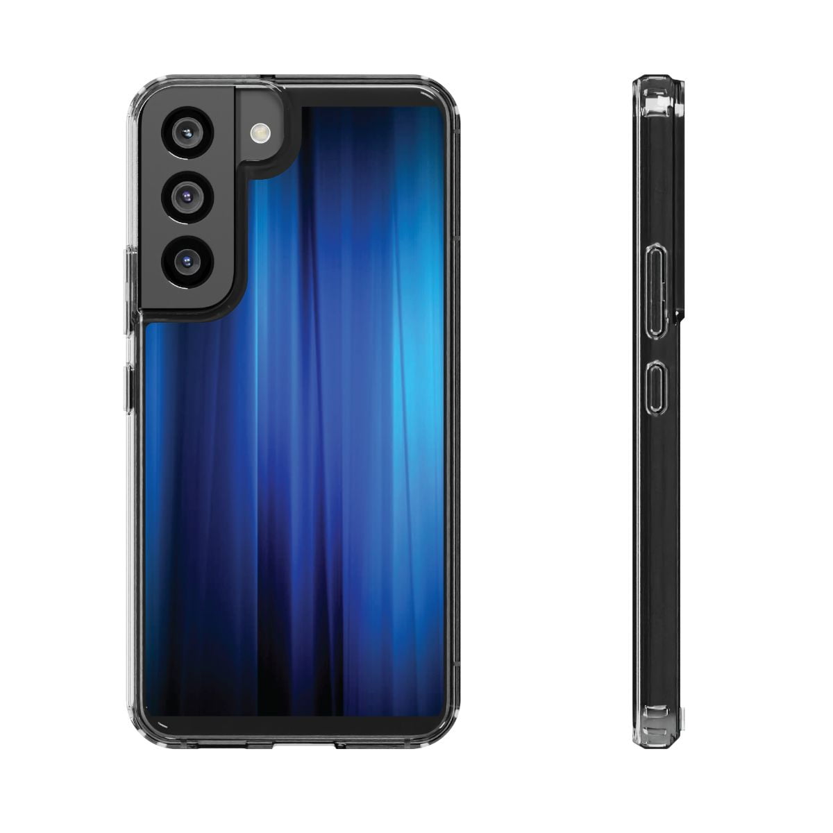 Clear Hybrid Shockproof Case for Samsung Galaxy S22 PLUS - Vibrant Blue Light Rays Design ...