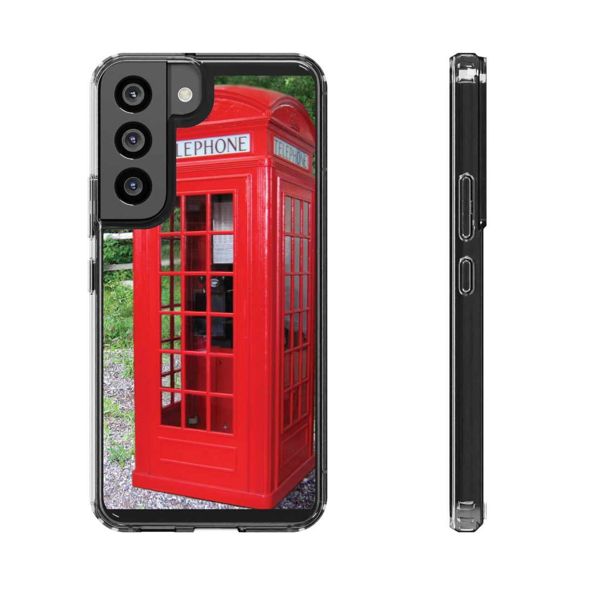 Clear Hybrid Shockproof Case for Samsung Galaxy S22 - Red London Phone ...