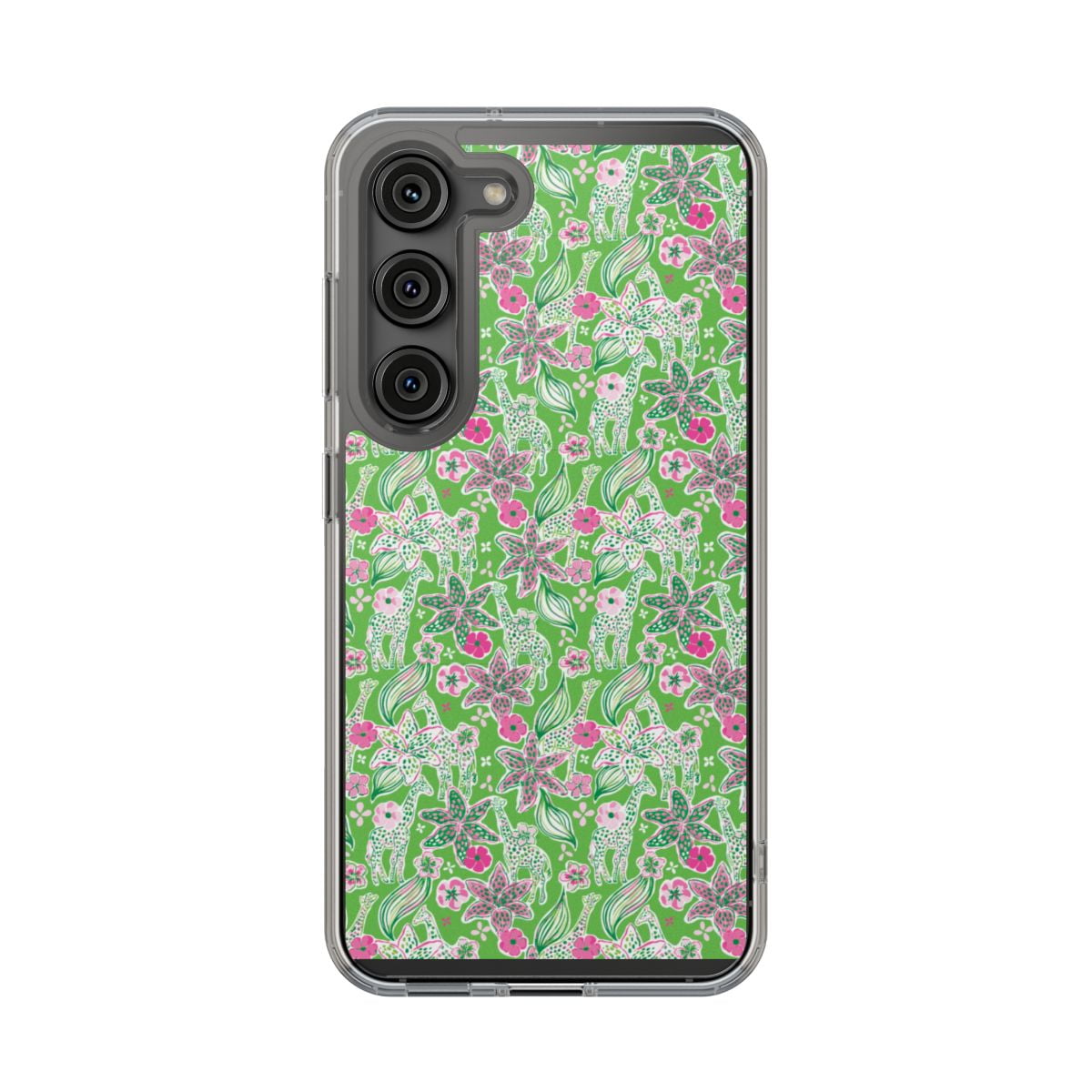 Clear Hybrid Shockproof Case for Samsung Galaxy S23 - Giraffes in Pink ...