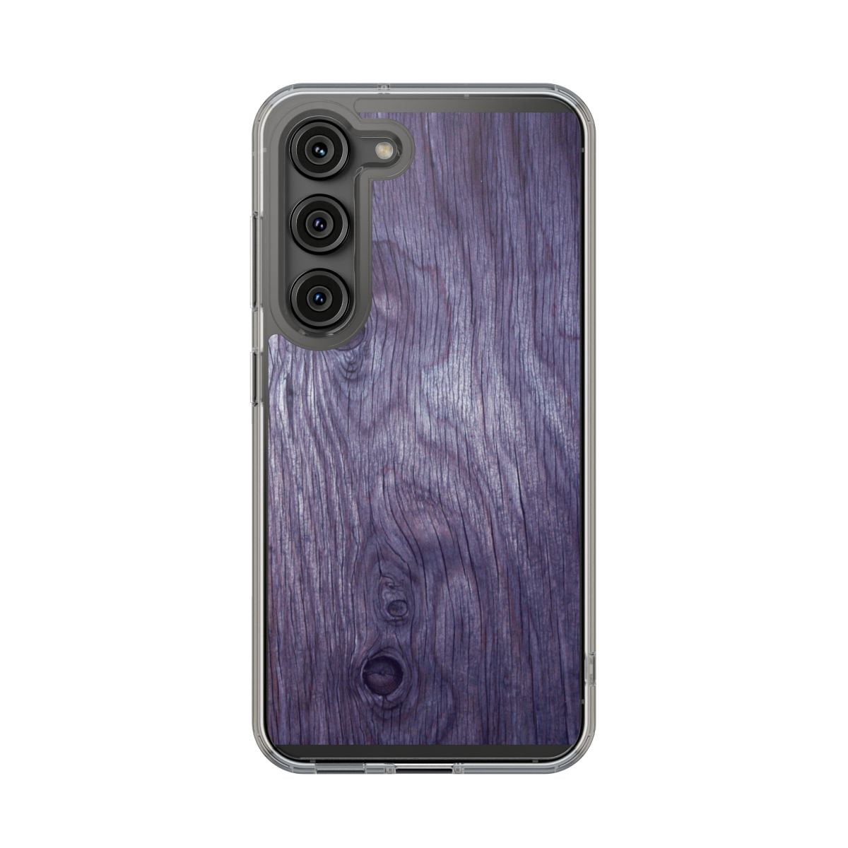 Clear Hybrid Shockproof Case for Samsung Galaxy S23 PLUS - Purple Rustic Wood Texture Design ...