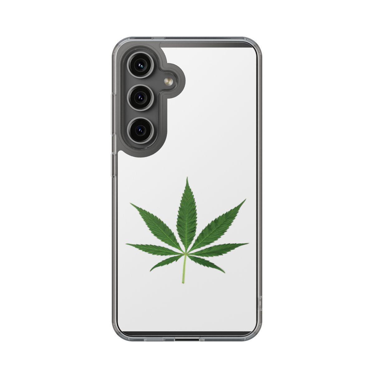Clear Hybrid Shockproof Case for Samsung Galaxy S24 - Marijuana Leaf ...