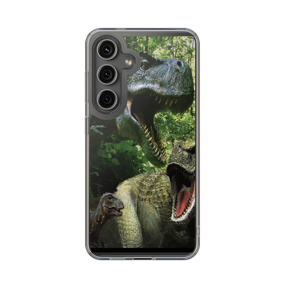 Clear Hybrid Shockproof Case for Samsung Galaxy S24 - T-Rex and Raptor ...
