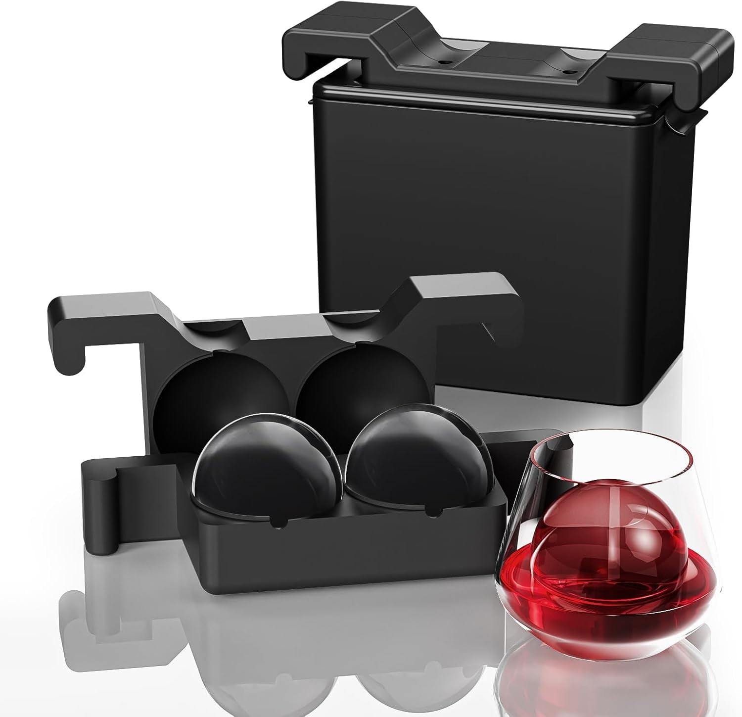 Clear Ice Ball Maker,2 Cavity Ice Ball Maker Mold for ,2.7 Inch Round ...