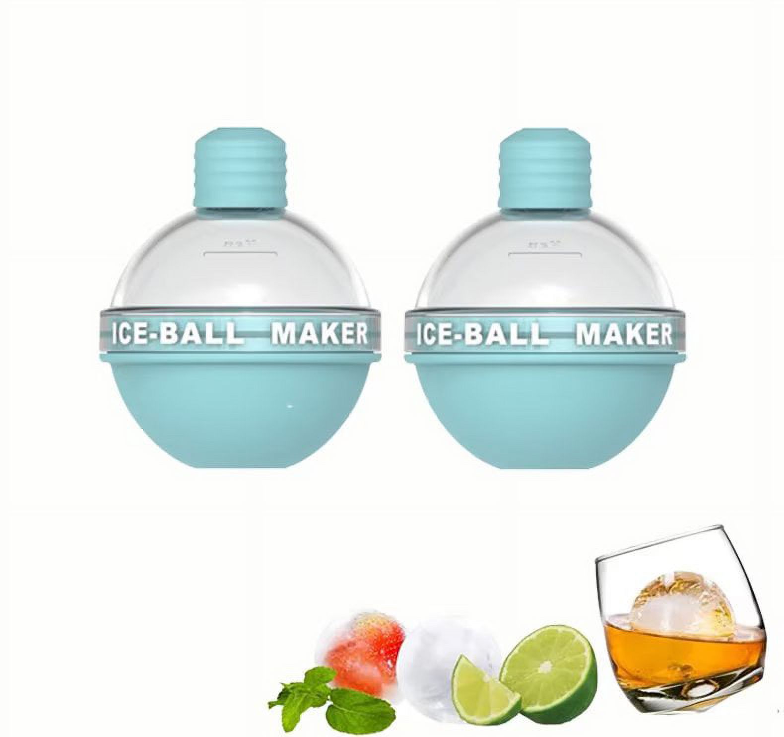 Clear Ice Ball Maker - 2 Pack Silicone Ice Cube Maker, Round Ice Mold ...