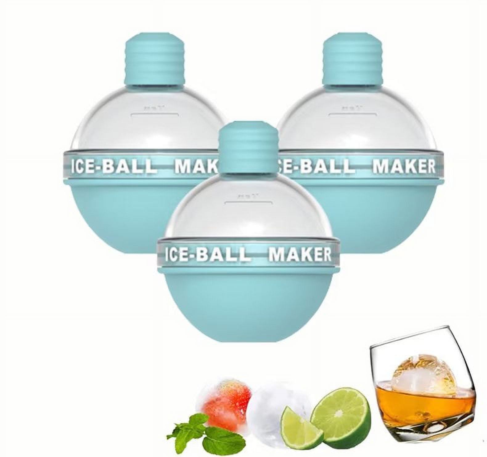 Clear Ice Ball Maker - 3 Pack Silicone Ice Cube Maker, Round Ice Mold ...