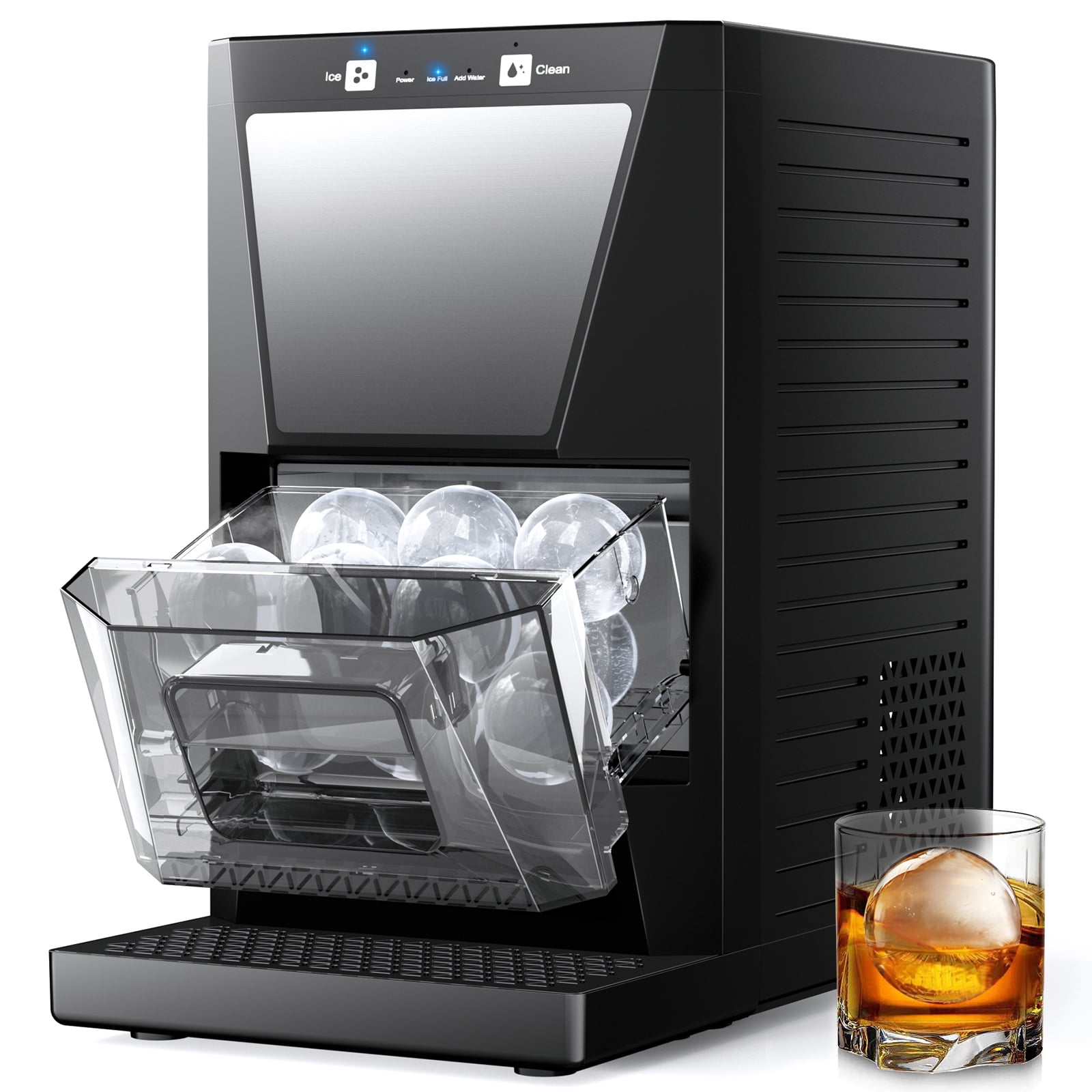 Clear Ice Ball Maker Countertop,Sphere Ice Maker 2 Ice balls in 60Mins ...