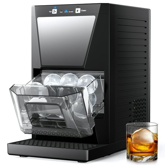 Clear Ice Ball Maker Countertop,Sphere Ice Maker 2 Ice balls in 60Mins ...