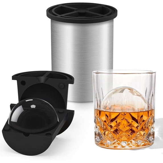 Clear Ice Cube Maker - 2.5" Ball - Stainless Steel Clear Ice Maker ...