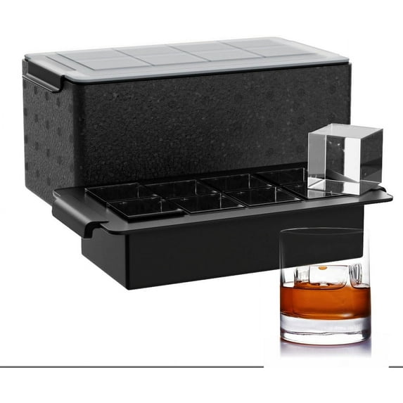 Clear Ice Cube Tray for Whiskey: 2Inch Maker - Silicone Large Square ...