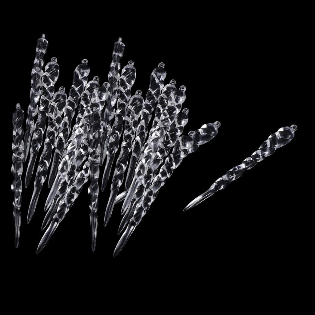 Clear Icicle Ornaments - Set of 20 Shatterproof Icicles for - Walmart.com