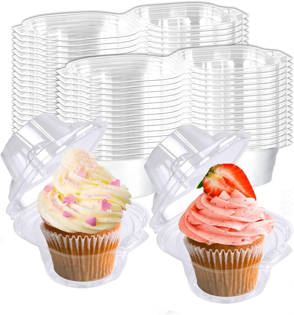 Clear Individual Cupcake Containers,Tutuviw 25 Pcs Plastic Cupcake ...