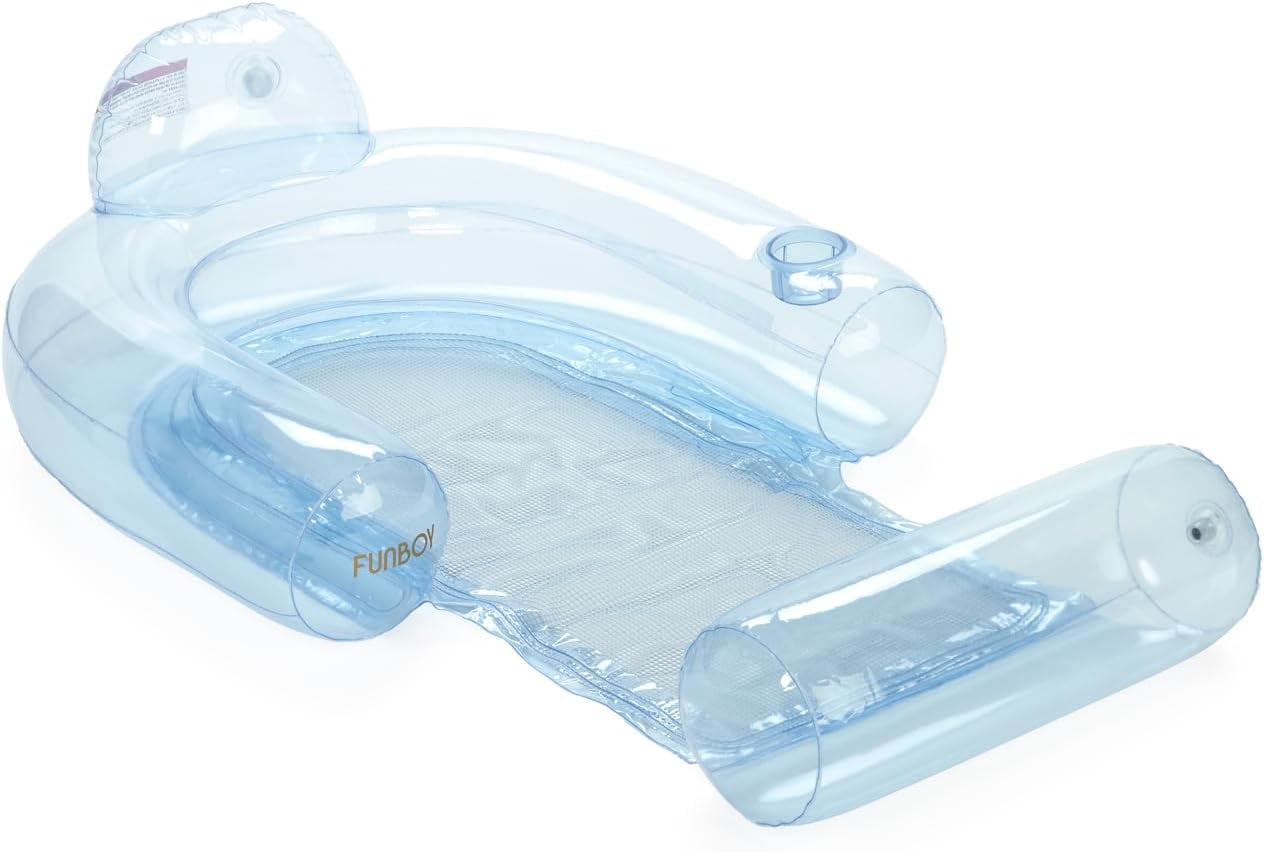 Clear Inflatable Mesh Pool Float 2-in-1 Pool Chair Float & Mesh Water ...