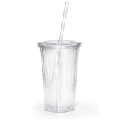 1 Pcs Clear Acrylic Tumblers with Lids and Straw,20 oz Double Wall ...