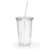 1 Pcs Clear Acrylic Tumblers with Lids and Straw,20 oz Double Wall ...