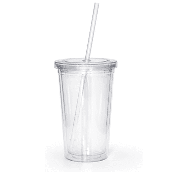 1 Pcs Clear Acrylic Tumblers with Lids and Straw,20 oz Double Wall ...