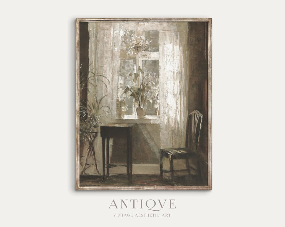 Clear Interiors Chair By The Window Still Life, Light Academia Vintage ...