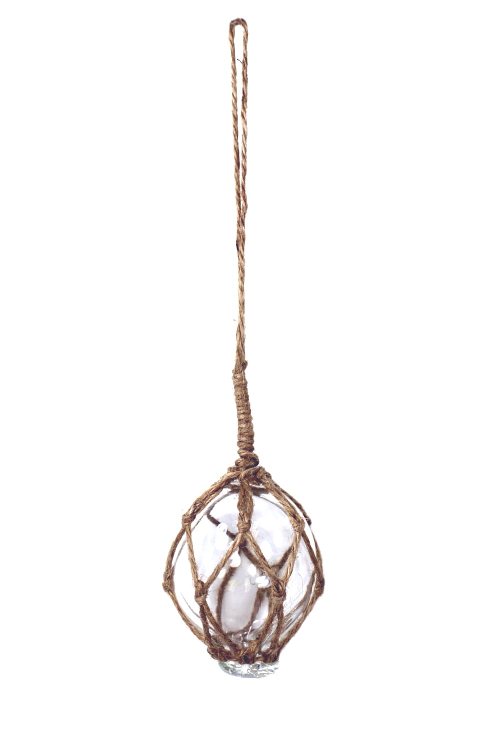Clear Japanese Glass Fishing Fish Net Float Buoy Tied with Jute 2 Inch ...