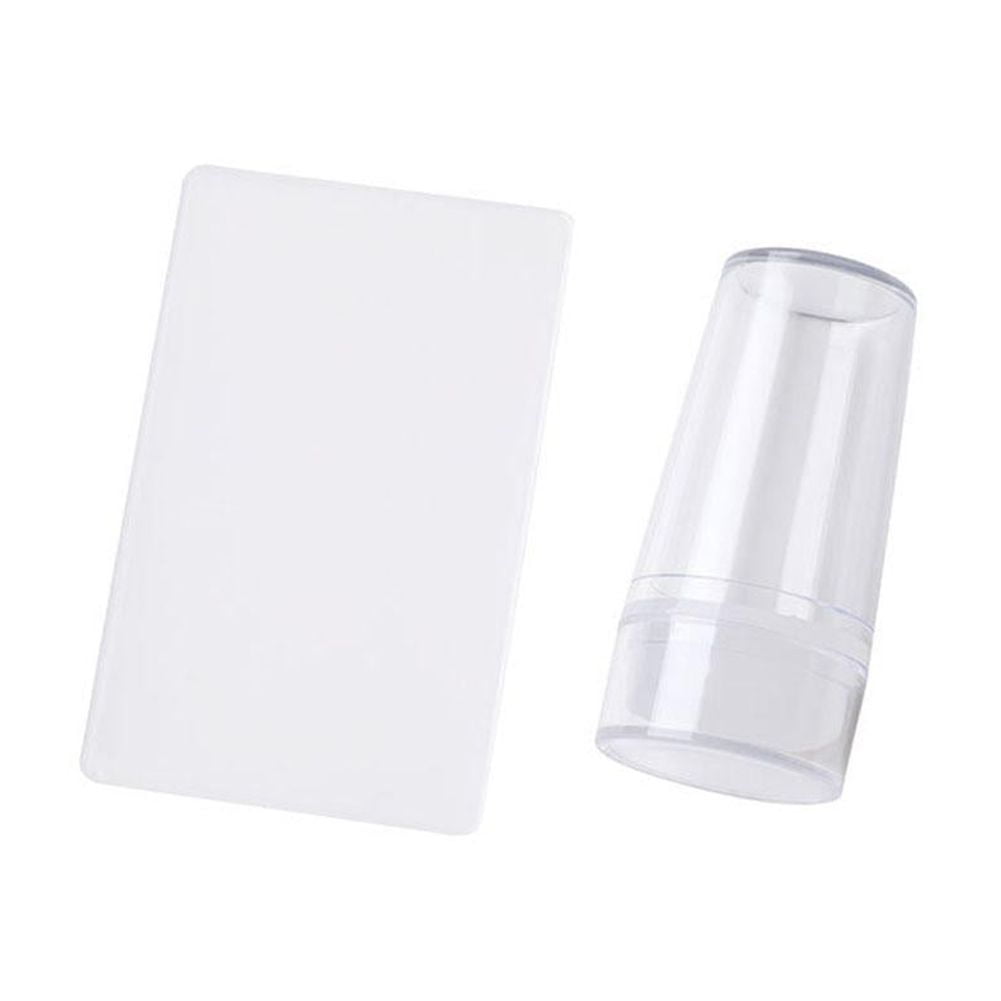 Clear Jelly Sile Nail Art Stam Tool Plate Stamper French Manicure ...