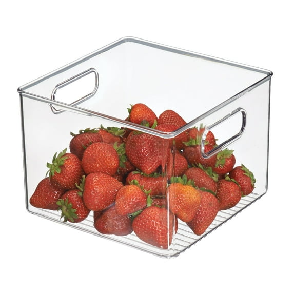 Clear Kitchen Storage Bin with Handles, BPA-Free Pantry Cabinet ...