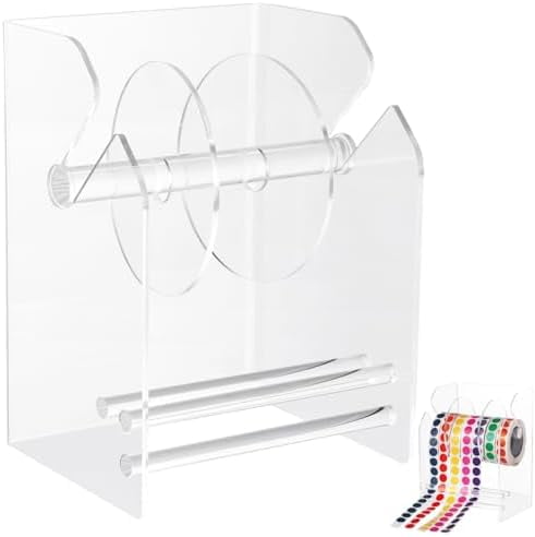 Clear Label Roll Holder, Transparent Acrylic Tape Dispenser, Adjustable ...
