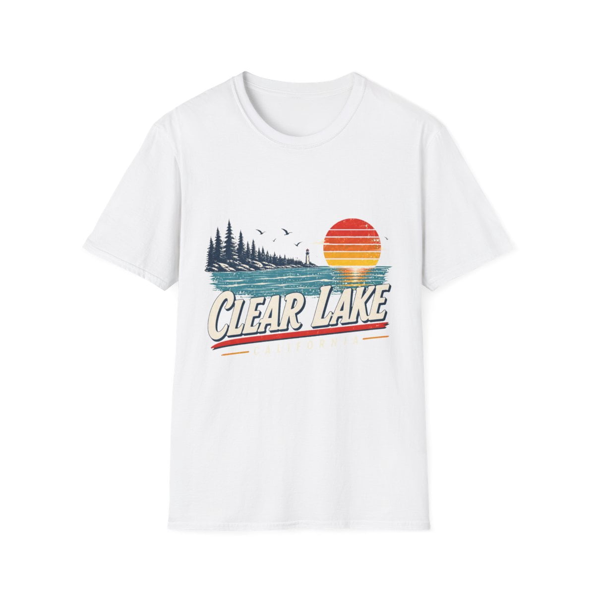 Clear Lake California Sunset Nature Scene Graphic T-Shirt - Walmart.com