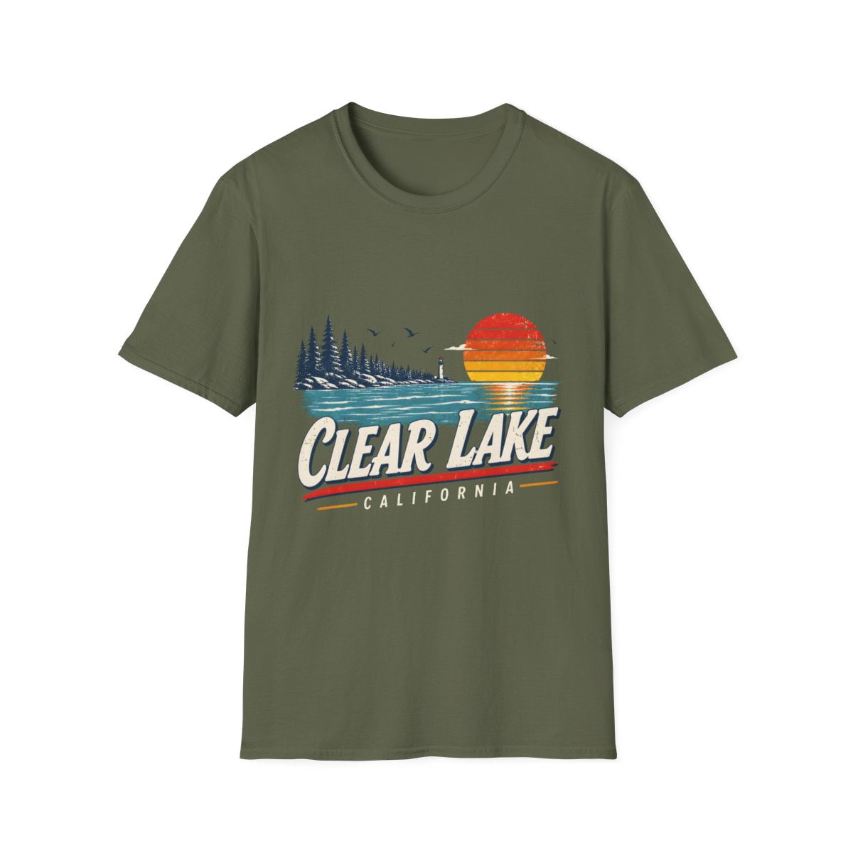 Clear Lake California Sunset Nature Scene Graphic T-Shirt - Walmart.com