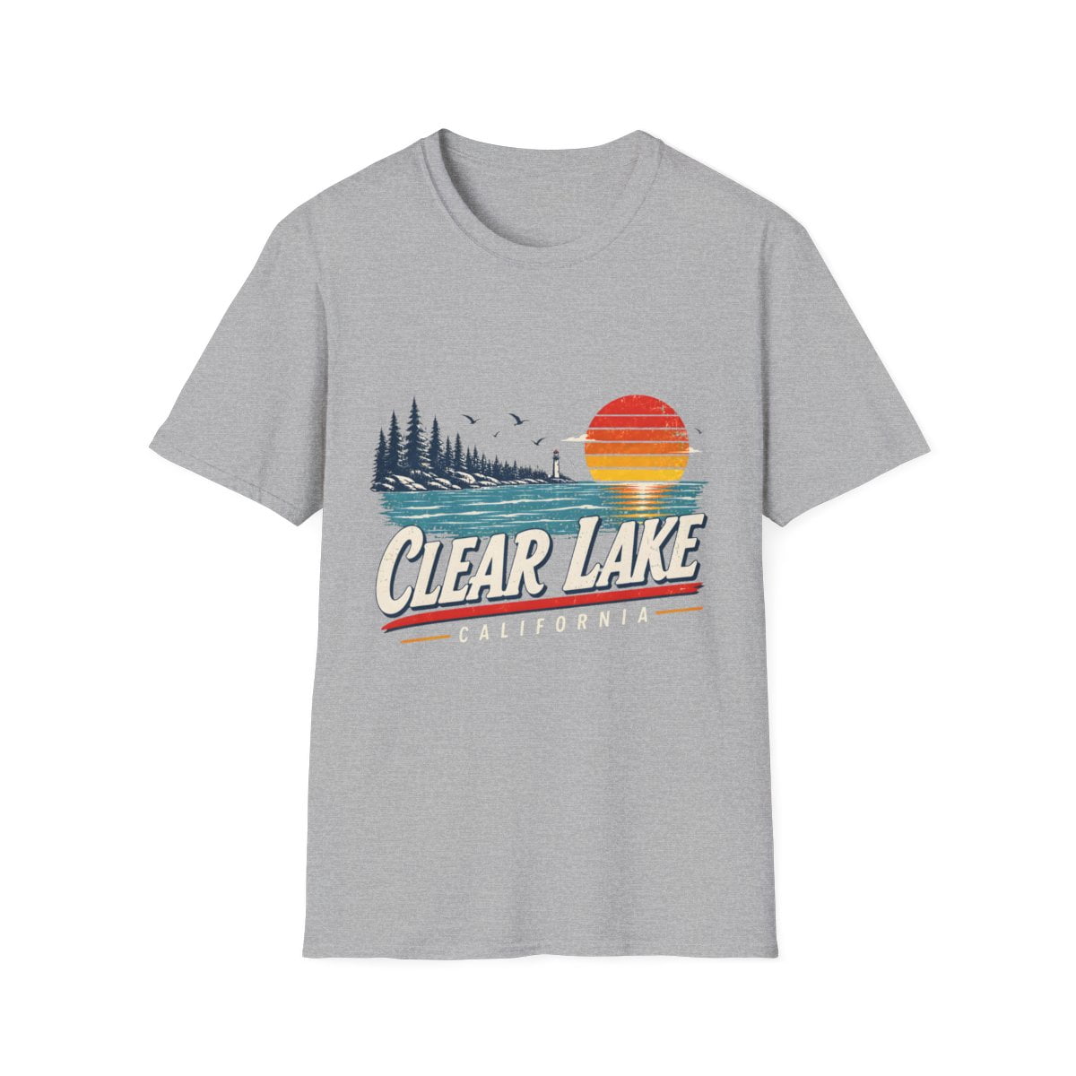 Clear Lake California Sunset Nature Scene Graphic T-Shirt - Walmart.com